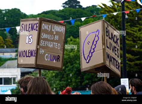 Cornwall Responds To The Black Lives Matter Movement In Truro Stock