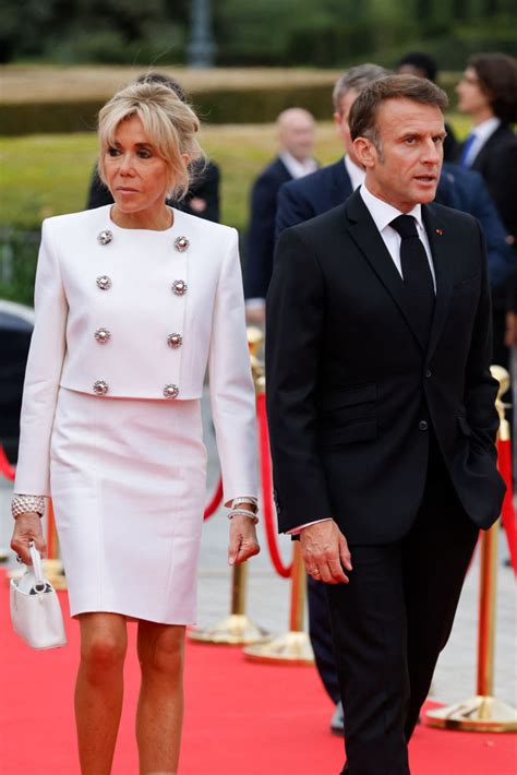 Brigitte Macron Suits Up In Louis Vuitton Skirt At Olympics Gala 2024