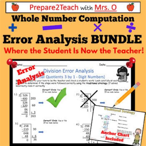Error Analysis Bundle Whole Number Computation By Prepare2teach With