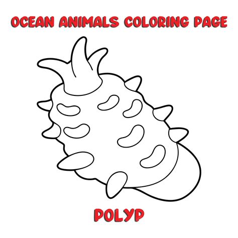 Premium Vector Black And White Cartoon Illustration Of Cute Polyp