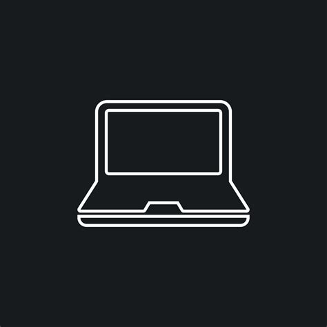 Computer Notebook Vector Illustration In Line Style Monitor Flat Icon