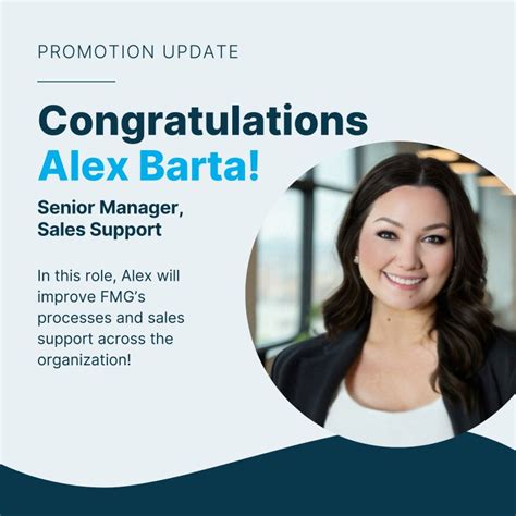 Congratulations To Alex Barta On Her Promotion To Senior Manager Sales Support 🎉 Since Joining