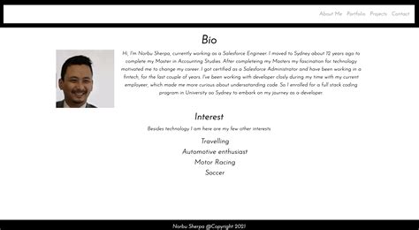 GitHub Norbu S React Portfolio