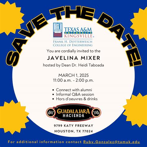 Texas 📅 Save The Date Join Us For The Javelina Mixer Hosted By Dr Heidi Taboada Dean Of The