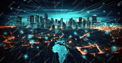 Premium Photo Visualization Of A Cyberattack On A Global Network