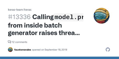 calling`model predict ` from inside batch generator raises thread