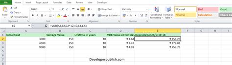 How To Use The Vdb Function In Excel Developer Publish