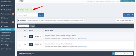 brilliant directories how to delete a widget brilliant directories