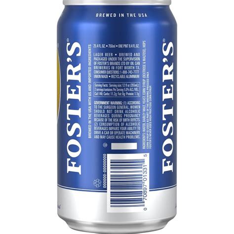 Fosters Australian Lager Beer 254 Fl Oz Can Fosters Beer Tap