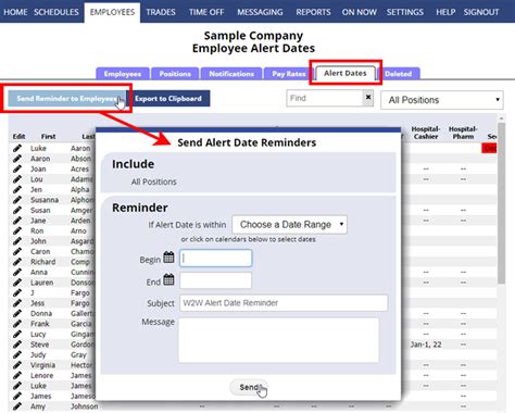 Send Alert Date Reminders WhenToWork Manager Help