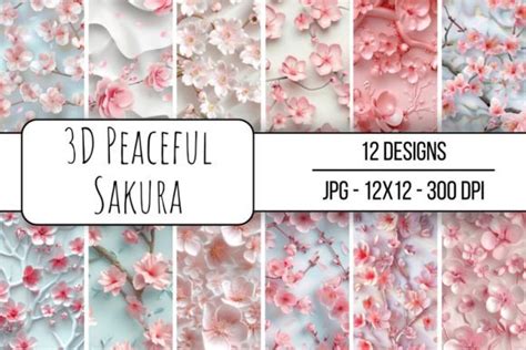 3d Peaceful Sakura Seamless Pattern Graphic By Juniper Moon · Creative Fabrica
