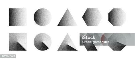 블랙 노이즈 다양한 사각형 서클 삼각형 육각형 팔각형 벡터 흰색 설정 원형에 대한 스톡 벡터 아트 및 기타 이미지 원형 그라데이션 삼각형 Istock