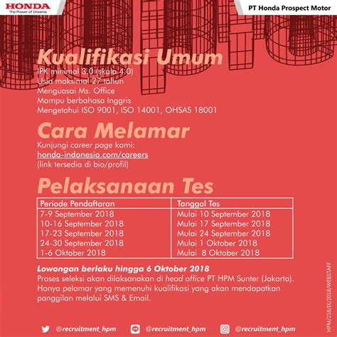 Recruitment Hpm On Twitter Rekrutmen Pt Hpm Tidak Dipungut Biaya Dan
