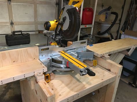 Rotating Work Bench Garage Organisation Miter Saw Wood Ideas Mitered