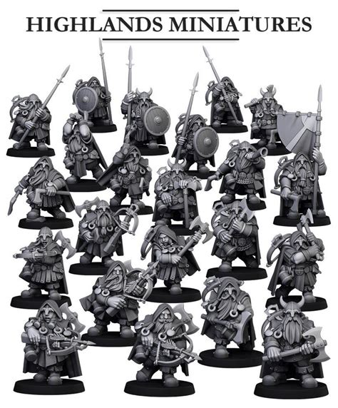 Dwarf Rangers 32 Or 28 Mm Tabletop Wargame D D Highland Miniatures Sons