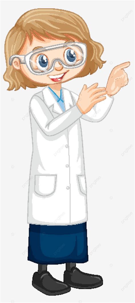 科學實驗室穿著大衣的可愛女性卡通人物研究員人類幼兒園 向量 研究員 人類 幼兒園向量圖案素材免費下載，png，eps和ai素材下載