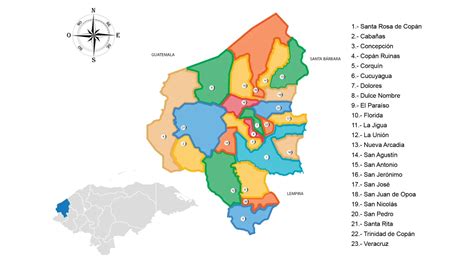 Mapa del Departamento de Copán RedHonduras El referente de Honduras