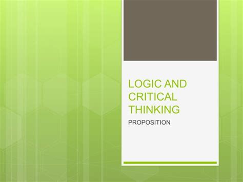 Logic And Critical Thinking Pptx