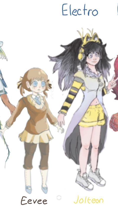 My Takes On What The Humanized Eevee Forms Look Likei Based Them On Music Genres Rpokemon