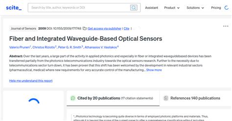 Fiber And Integrated Waveguide Based Optical Sensors Scite Report