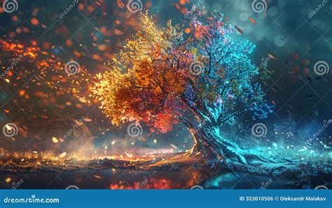 Illustration Of A Fascinating Cycle Of Nature Stock Illustration