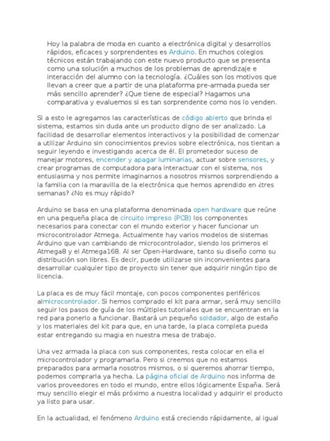 Arduino Vs Pic Pdf Arduino Microcontrolador