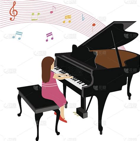 弹钢琴的女孩素材 花瓣网