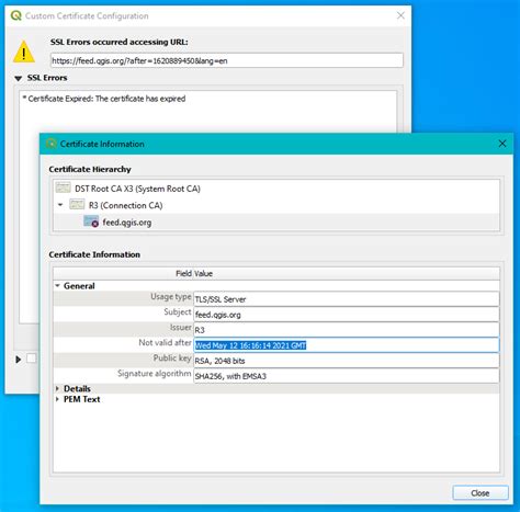 SSL Certificate For Feed Qgis Has Expired Issue Qgis QGIS GitHub
