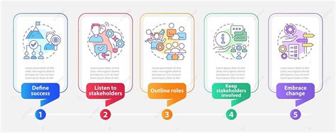 Stakeholder Management Rectangle Infographic Template Icon Step Graph Vector Icon Step Graph