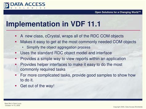 Ppt Using The Crystal Rdc Interface In Visual Dataflex Powerpoint