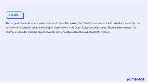 solved the largest observatory complex in the world is on maunakea