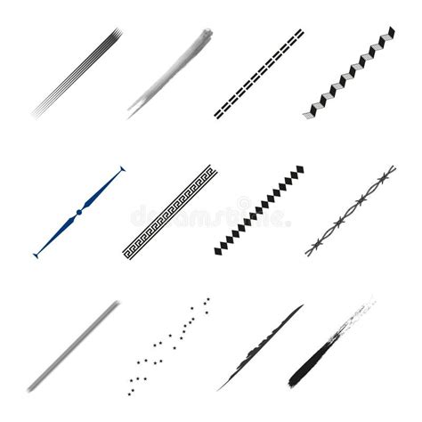 Lines Set In Different Styles Vector Illustration Eps 10 Stock Vector Illustration Of