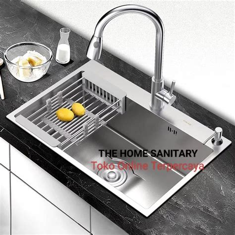 Jual Paket Lengkap Kitchen Sink JKM Stainless Paket Kran Tarik Stainless Shopee Indonesia