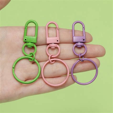 St Kunkka 5 Pieces Candy Color Claw Hook Keychain With Key Ring Ring