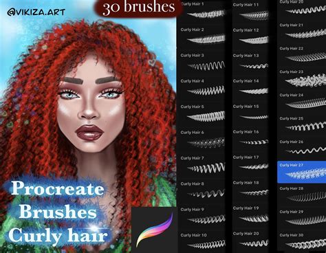 Procreate Iphone Free Procreate Curly Hair Brush Curly Hair Styles Clip Studio Paint Brushes
