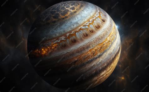 Premium Photo A Close Up Jupiter Planet Of The Solar System In High