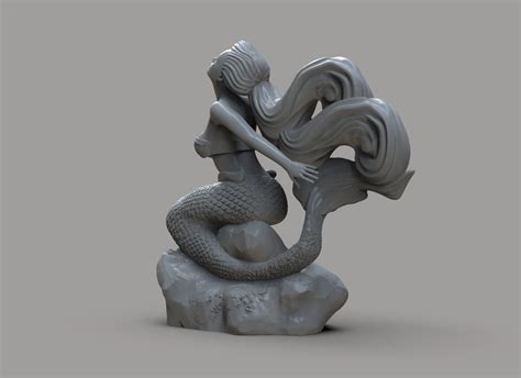 Mermaid Statue STL File For D PrintingCults