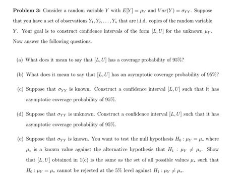 Solved Problem Consider A Random Variable Y With E Y Chegg
