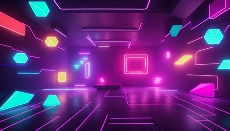 Premium Ai Image A 3d Abstract Neon Light Background Wallpaper Design Hd