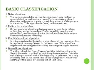 String Matching Algorithm Ppt