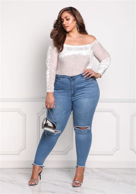 Plus Size Crushed Velvet Off Shoulder Top Moda Para Mulher Moda Modelos