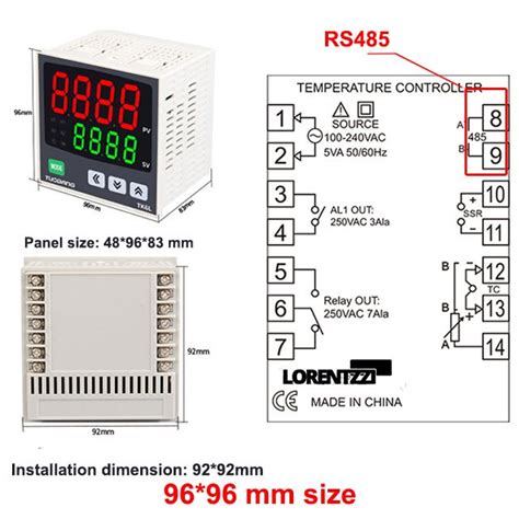 Rs485 Temperature Controller Ssr Relay Output 100 240vac