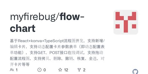 github myfirebug flow chart 基于react konva typescript流程图开发，支持新增 编辑卡片