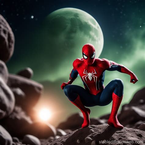 Spiderman Moon Battle With Hulk Stable Diffusion Online