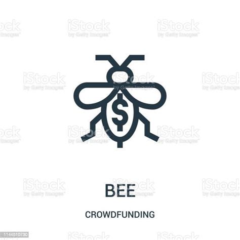 크 라우드 펀 딩 컬렉션에서 꿀벌 아이콘 벡터입니다 얇은 라인 꿀벌 개요 아이콘 벡터 일러스트 레이 션입니다 곤충에 대한 스톡 벡터 아트 및 기타 이미지 Istock