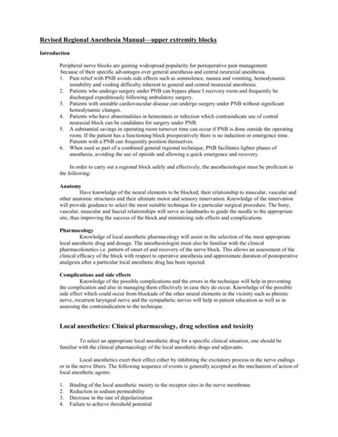 Upper Extremity Blocks