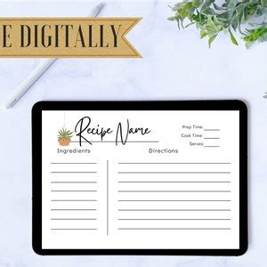 Cookbook Template Editable Recipe Book Template Ready To Etsy