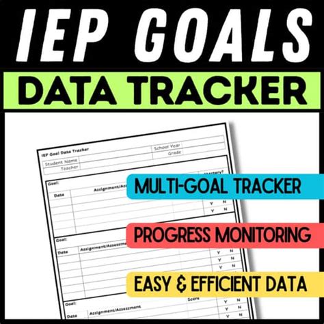 Iep Multi Goal Data Tracker ~ Progress Monitoring By Learnovation Station