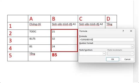 Tính tổng trong Word 2010 2016 chi tiết đơn giản