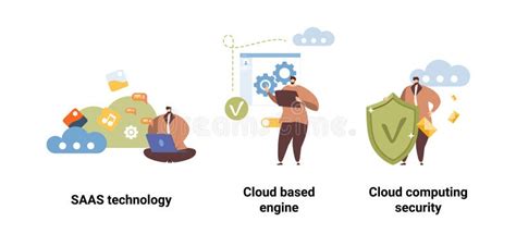 Cloud Software Abstract Concept Vector Illustration Set Saas Technology Cloud Computing